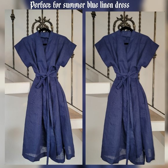 Marge's Couture | Dresses | Blue Linen Tunic Sample Design | Poshmark